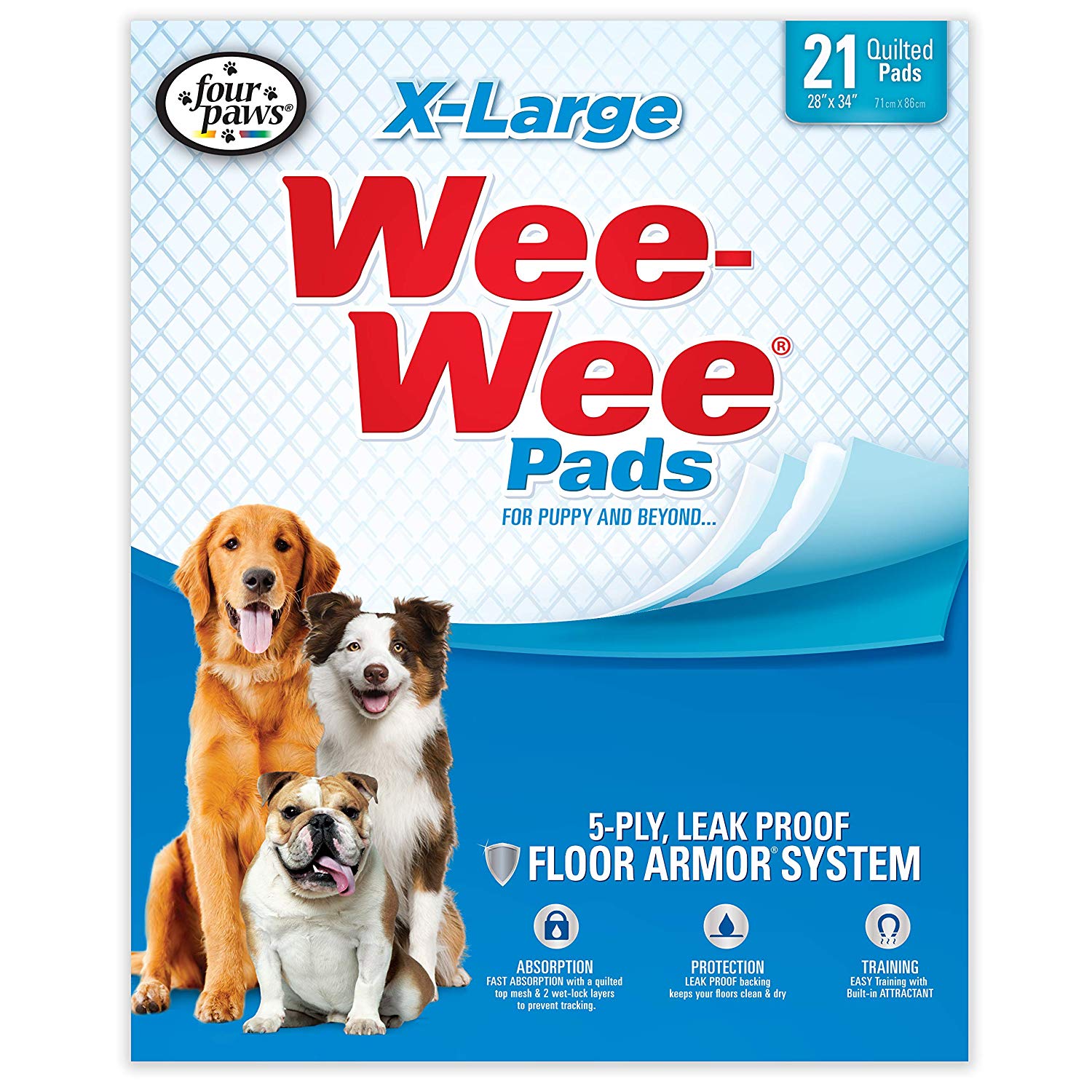 Four Paws Wee-Wee Pads 21 Pack - MyPetsEssentials