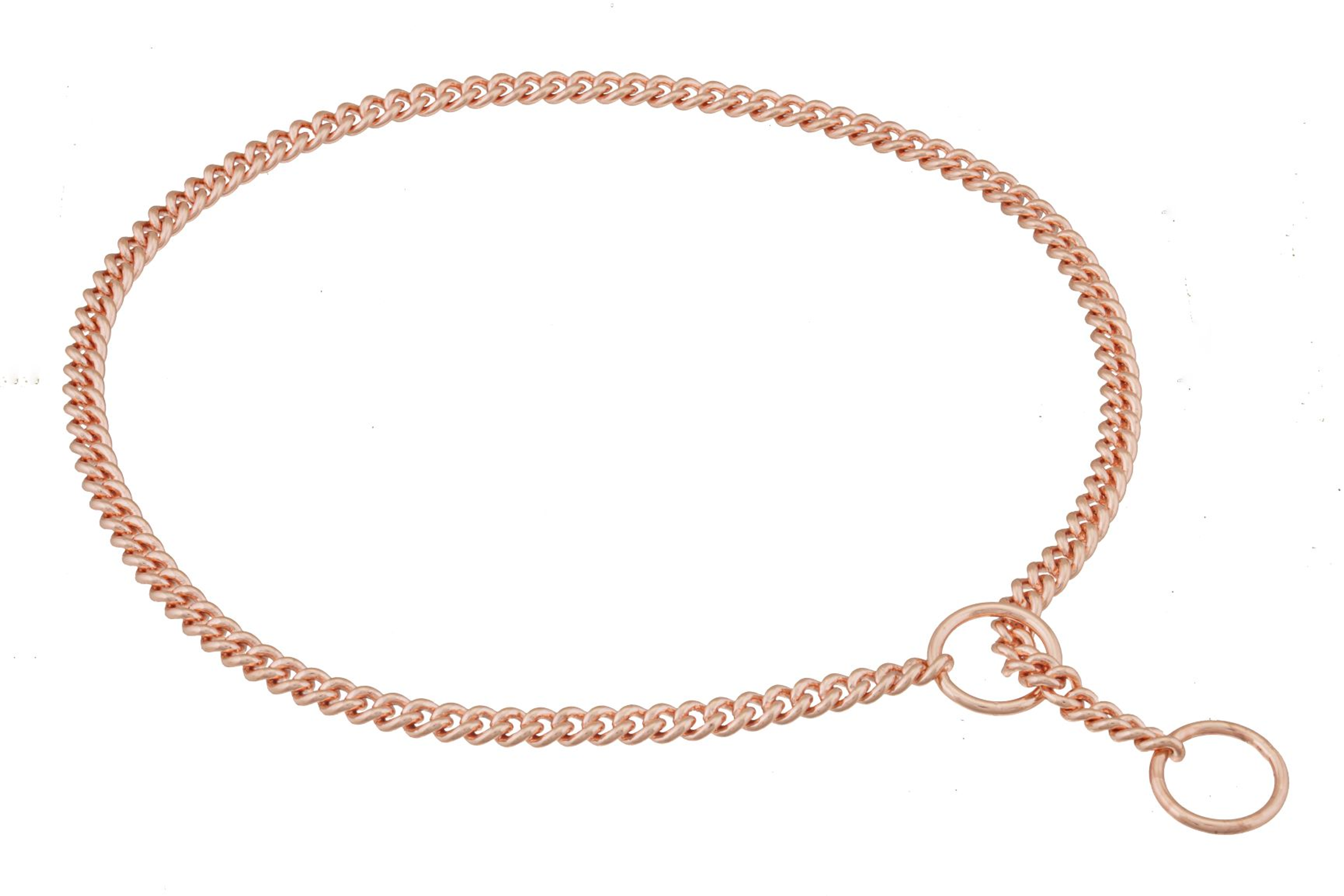 Slip Curve Show Chain Collar (22 in x 1.6 mm) Rose Gold Plated Metal ...