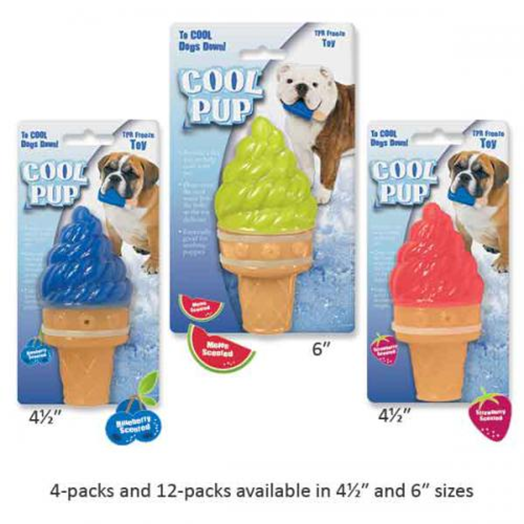 Cool Pup Toy Ice Cream Cone Large Blue - MyPetsEssentials