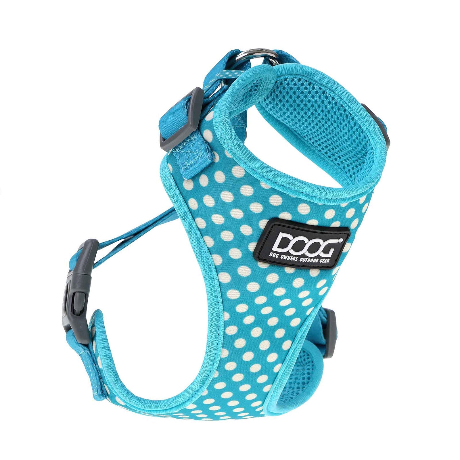 DOOG Neoflex Dog Harness Snoopy Extra Large Light Blue/White Polka Dot ...