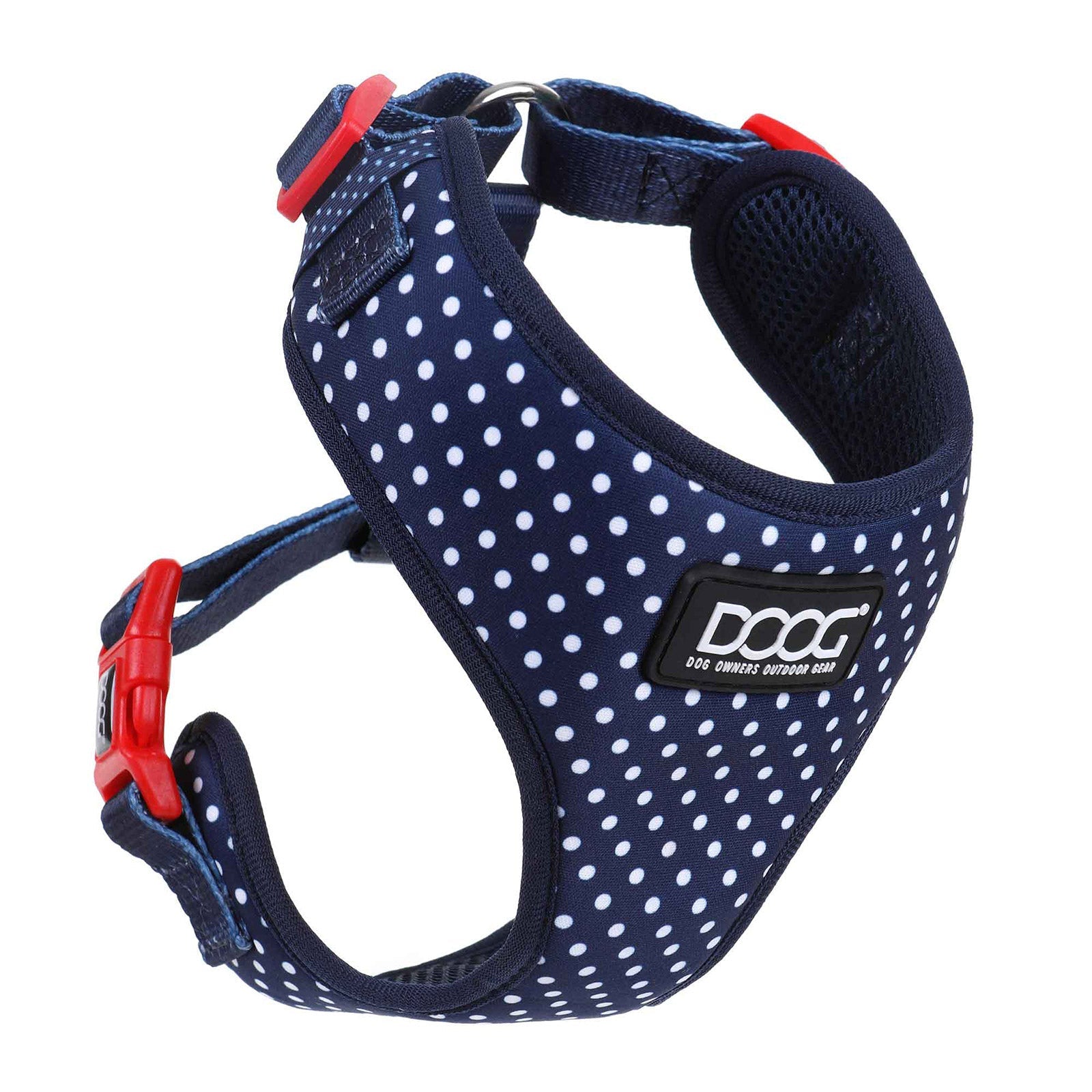 DOOG Neoflex Dog Harness Stella Extra Large Blue/White Polka Dot ...